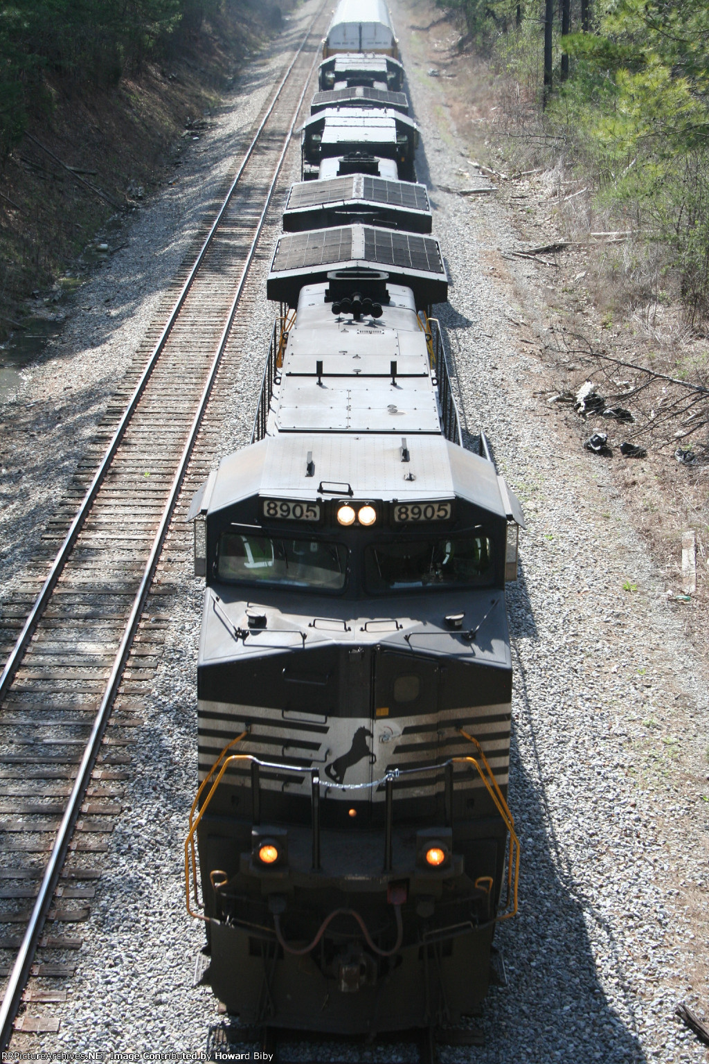 NS 8905 about to go under the Bibbville Road bridge